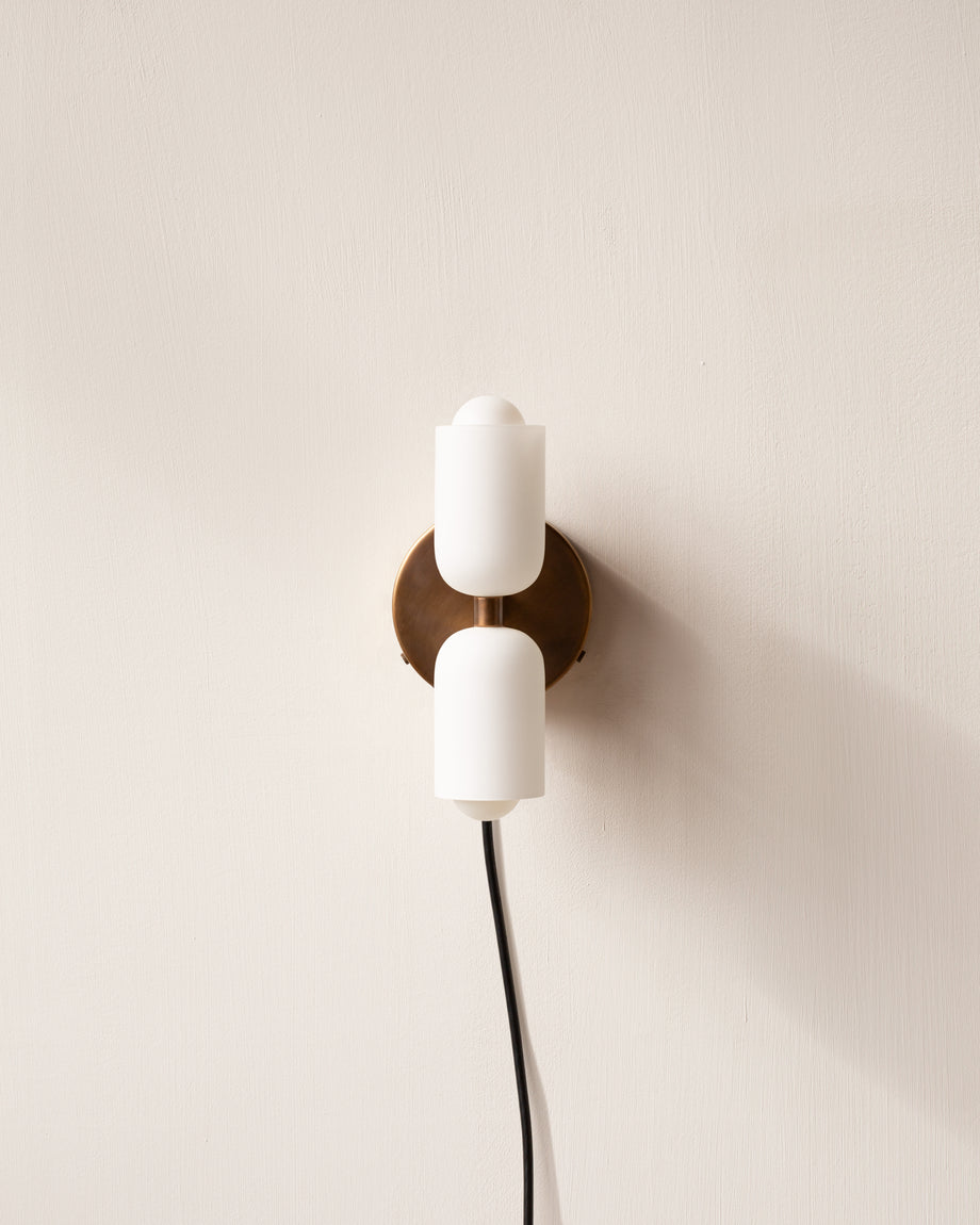 In Common With | Glass Up Down Sconce, Plug-in : Plug-in